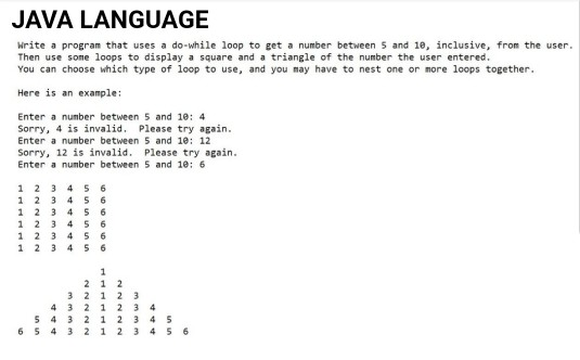 Solved JAVA LANGUAGE Write a program that uses a do-while | Chegg.com Solved JAVA LANGUAGE Write a program that uses a do-while | Chegg.com