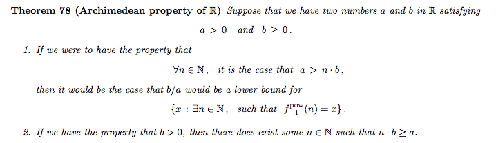 Solved Theorem 78 (Archimedean property of R) Suppose that | Chegg.com