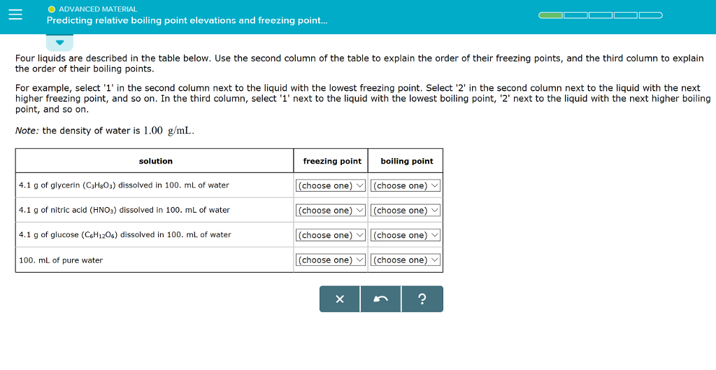 Solved O ADVANCED MATERIAL Predicting relative boiling point | Chegg.com