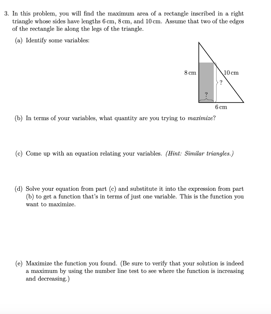 Solved 3. In this problem, you will find the maximum area of | Chegg.com