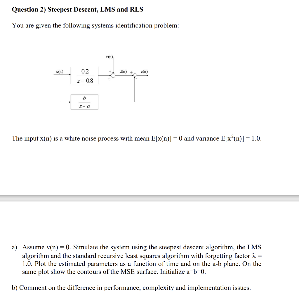 You are given the following systems identification | Chegg.com