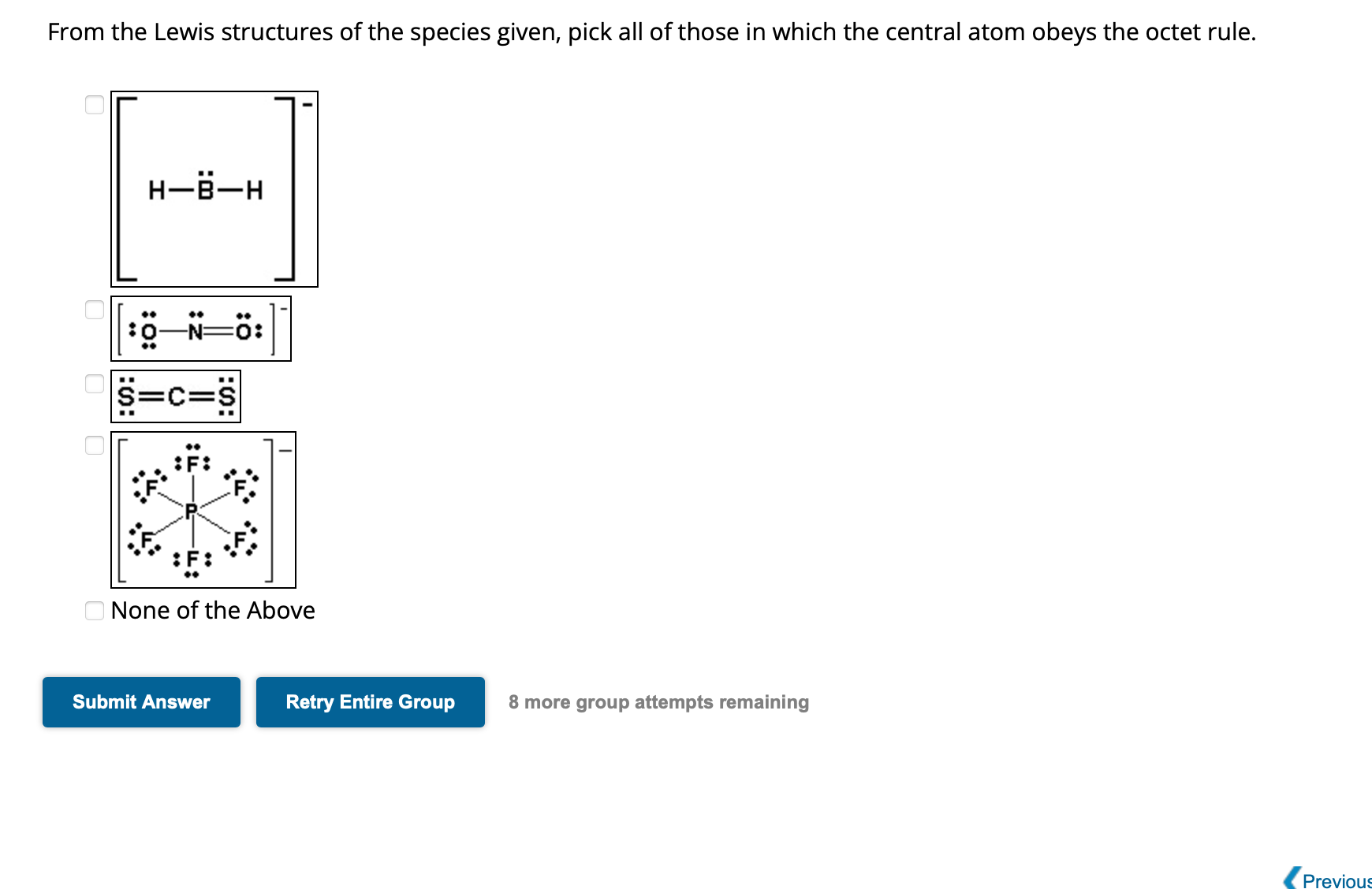 Solved From the Lewis structures of the species given, pick | Chegg.com