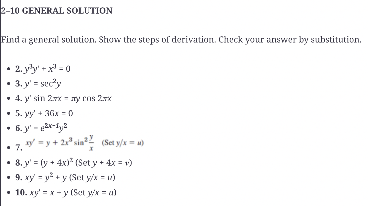 Solved Find a general solution. Show the steps of | Chegg.com