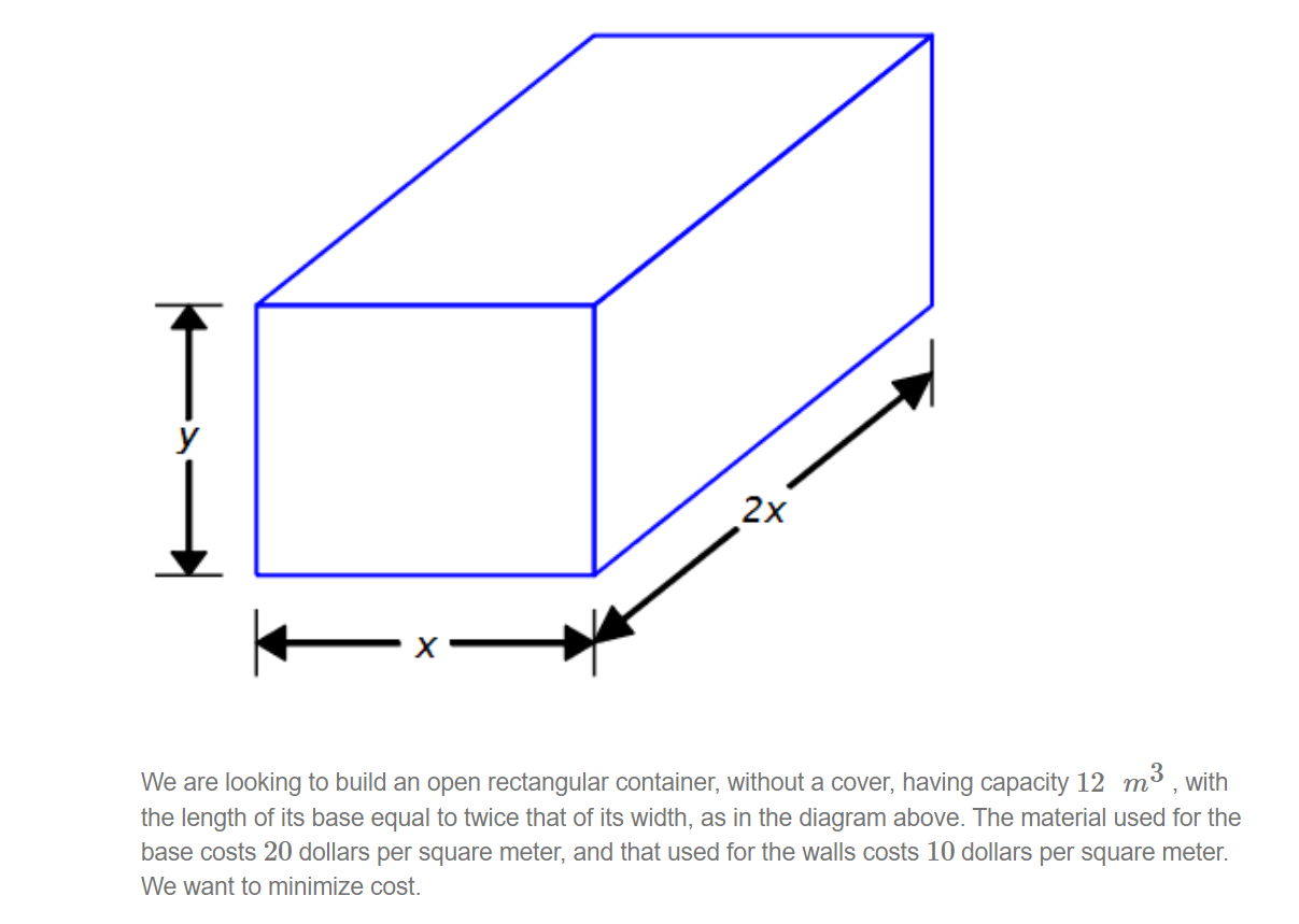 Solved We are looking to build an open rectangular | Chegg.com