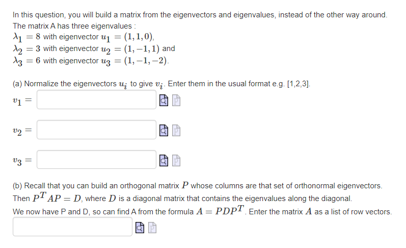 Solved In this question, you will build a matrix from the | Chegg.com