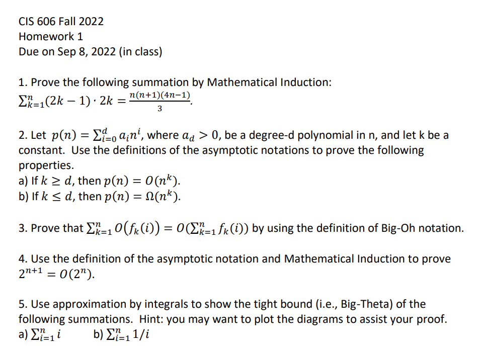 Solved CIS 606 Fall 2022 Homework 1 Due on Sep 8, 2022 (in | Chegg.com