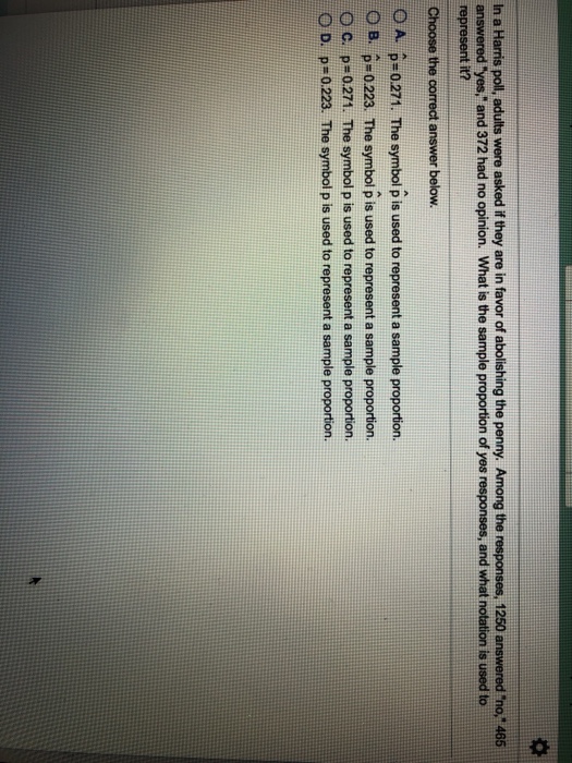 Solved O p#0271. The symbol p is used to represent a sample | Chegg.com