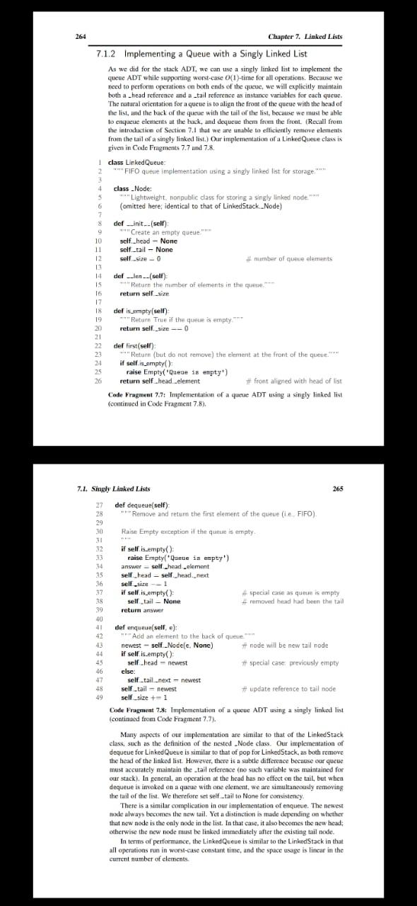Solved Q: (In python) Implement the LinkedQueue class from | Chegg.com