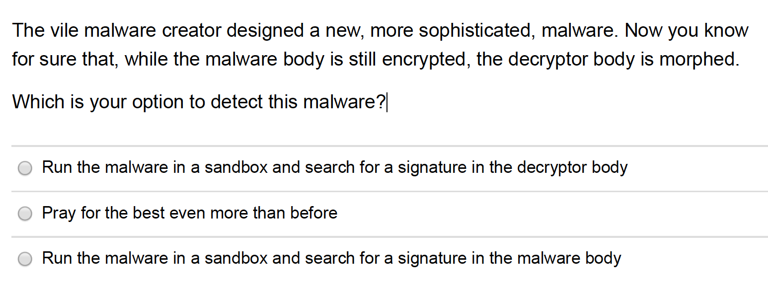 Solved The vile malware creator designed a new, more | Chegg.com