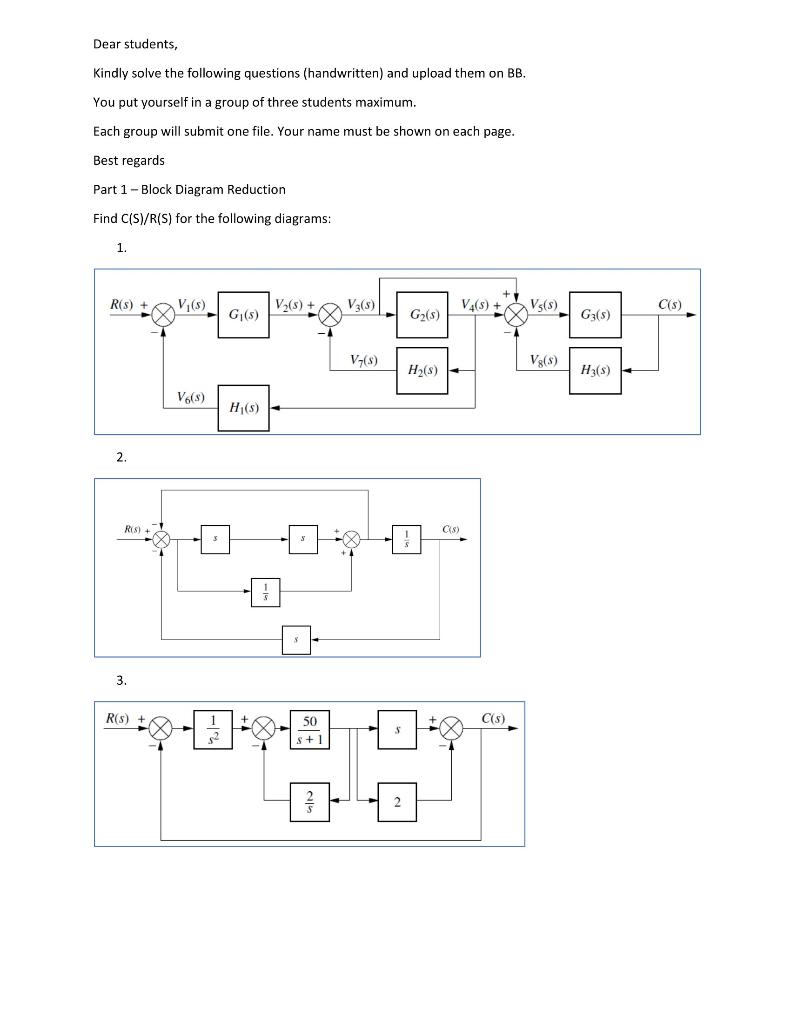 Solved Dear students, Kindly solve the following questions | Chegg.com
