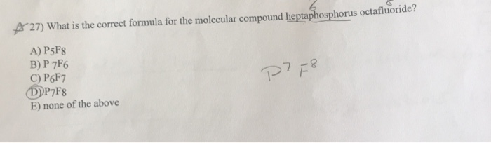 Solved 24) A student wrote the formula for the compound | Chegg.com