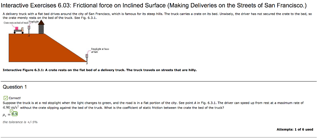Solved Interactive Exercises 6.03: Frictional force on | Chegg.com