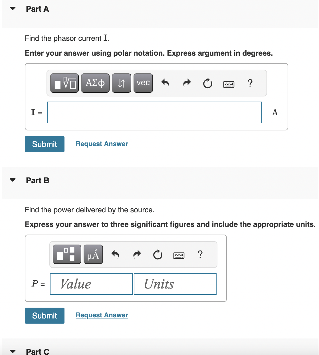 Solved Find the phasor current I. Enter your answer using | Chegg.com