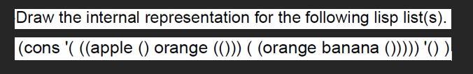 Draw the internal representation for the following | Chegg.com