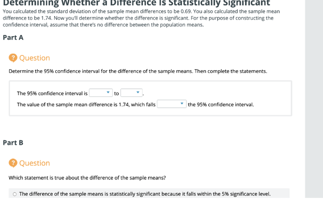 Solved Determining whether a Difference is Statistically | Chegg.com