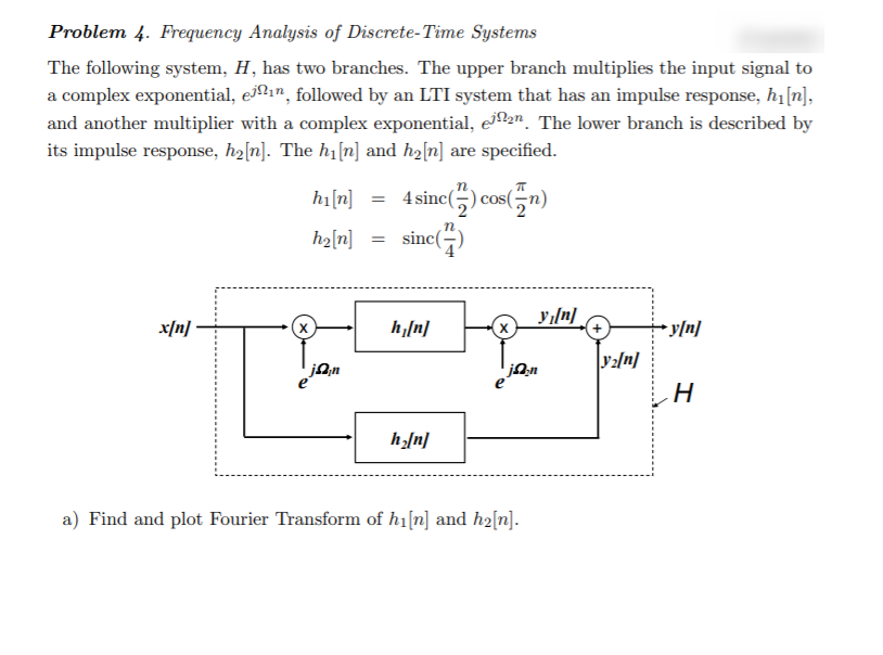 Solved Problem 4. Frequency Analysis of Discrete-Time | Chegg.com