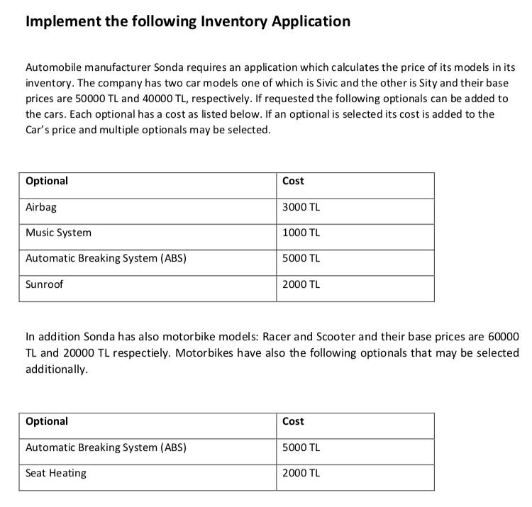 Solved IN JAVA OOP, PLEASE USE THE OOP PRINCIPALS LIKE | Chegg.com