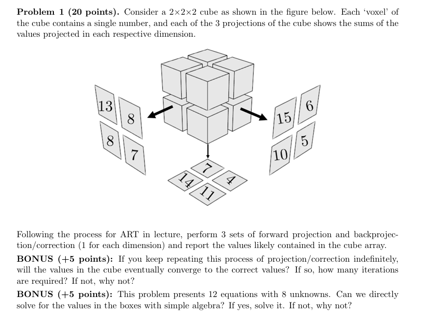 Solved by an EXPERT Problem 1 (20 ﻿points). ﻿Consider a \( 2 \times ...