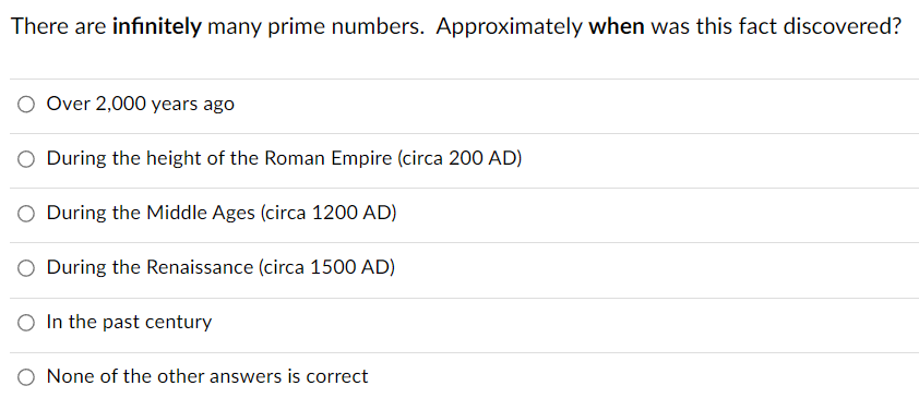 Solved There are infinitely many prime numbers. | Chegg.com