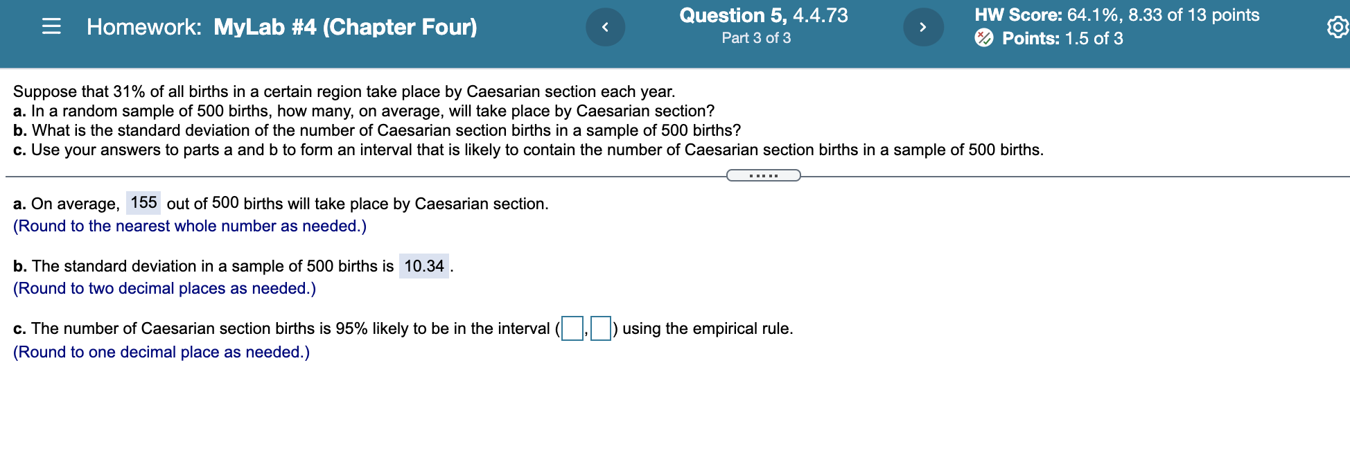 Solved = Homework: MyLab #4 (Chapter Four) Question 5, | Chegg.com