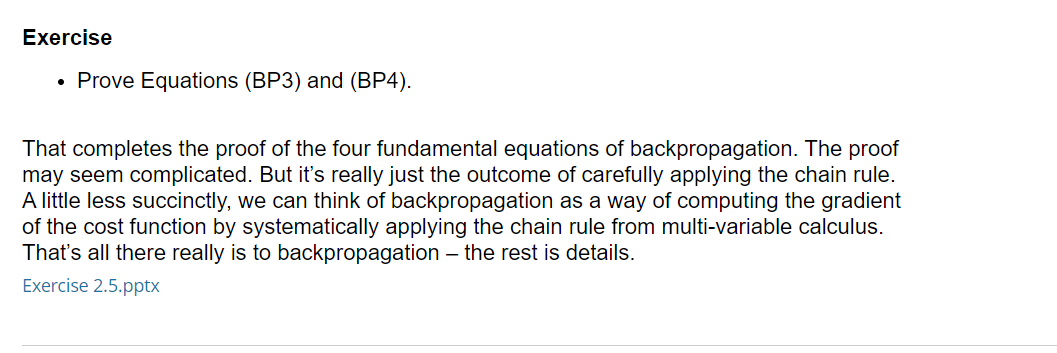 Solved Summary: the equations of backpropagation | Chegg.com