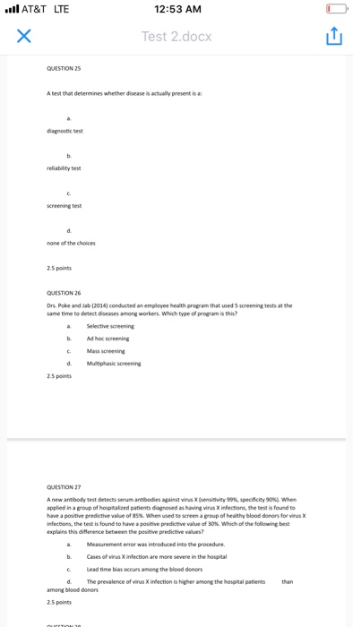 Solved AT&T LTE 12:53 AM Test 2.docx A best that determines | Chegg.com