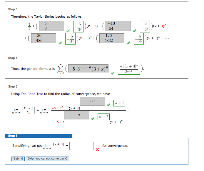 Solved Step 3 Therefore, the Taylor Series begins as | Chegg.com