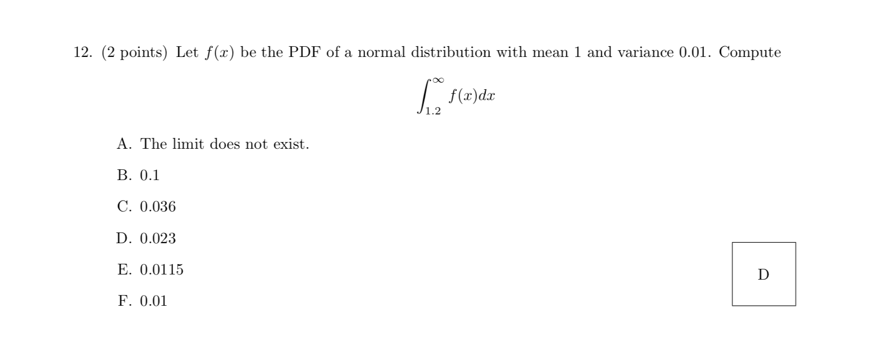 Solved 3. (3 points) Let X be normally distributed with mean | Chegg.com