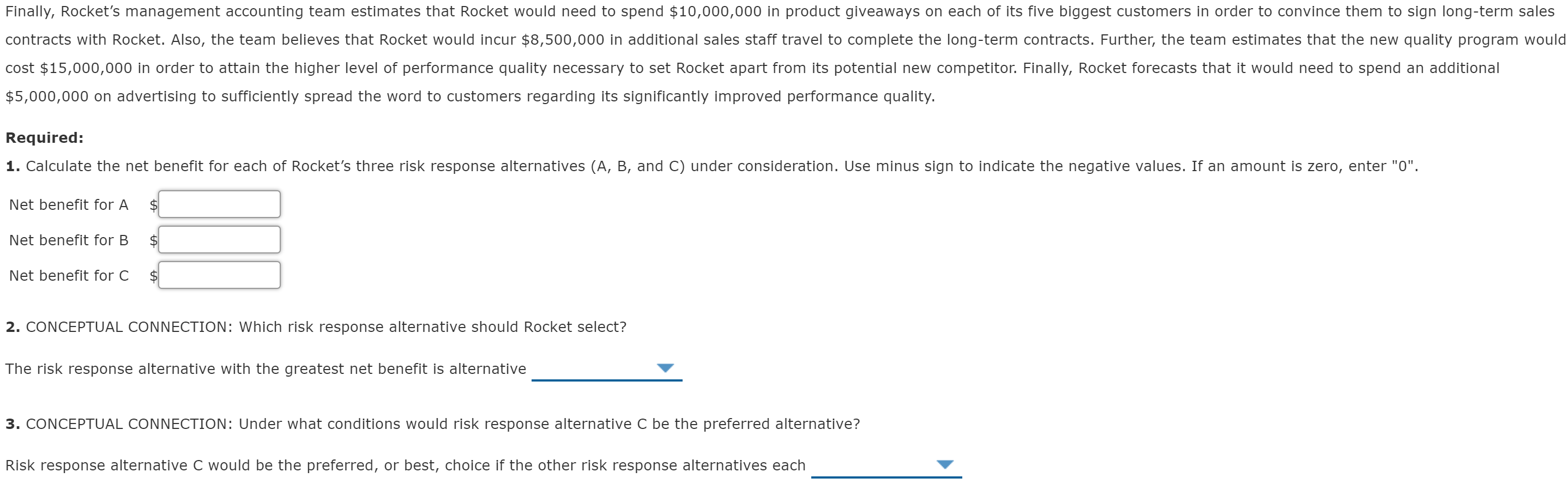 Solved Using Net Benefit to Evaluate Risk Response | Chegg.com