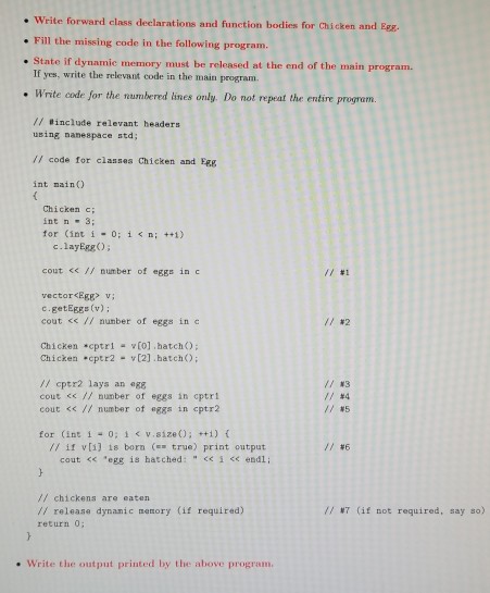 Solved 4 Question 4 . You are given two classes Chicken and | Chegg.com