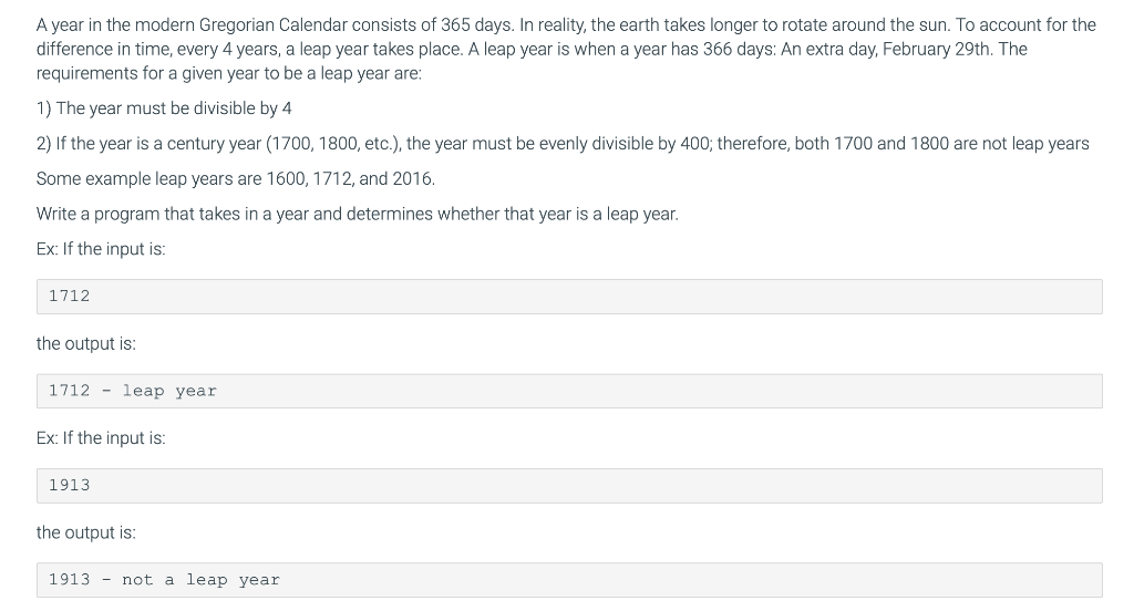 Solved A year in the modern Gregorian Calendar consists of | Chegg.com