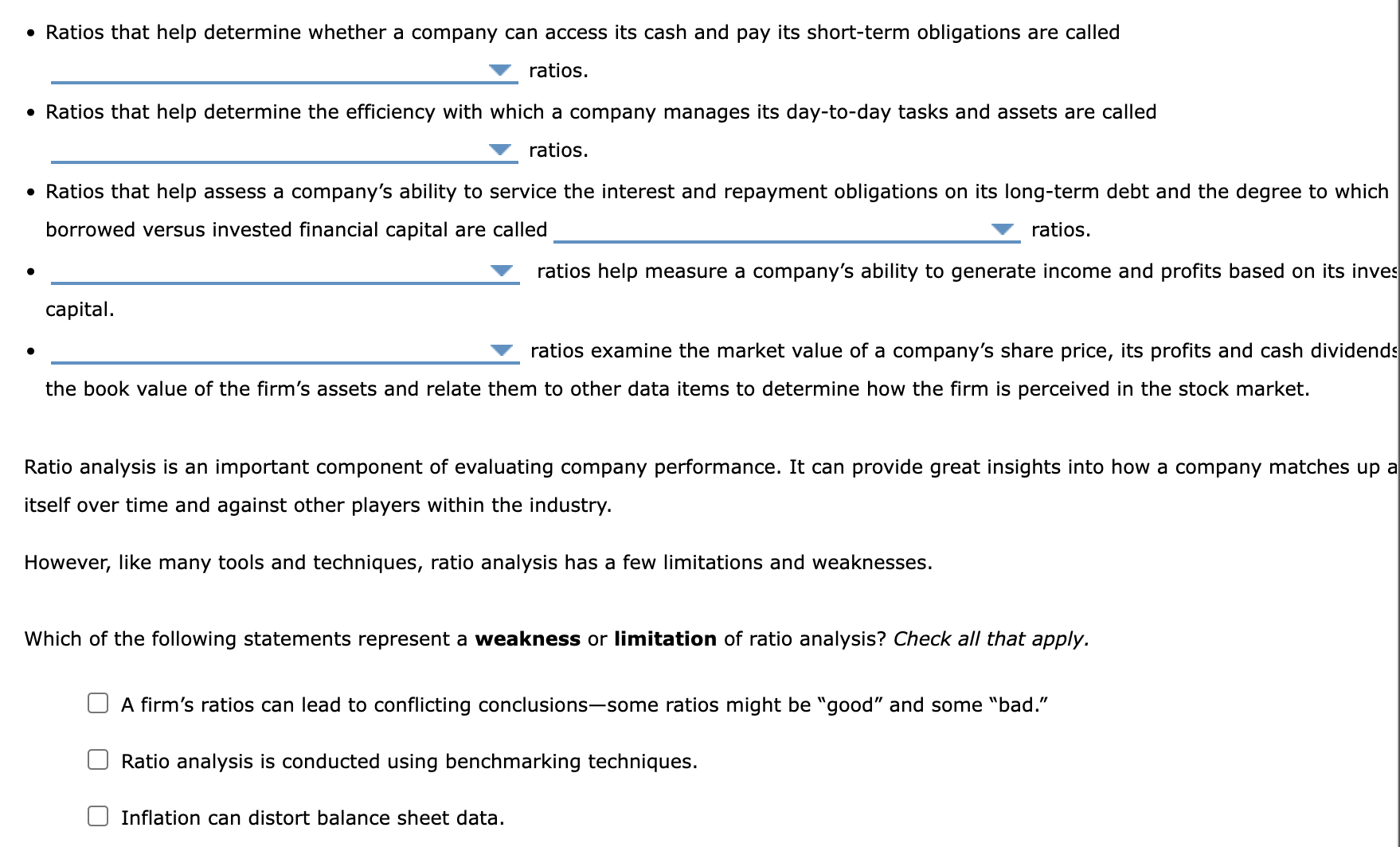 Solved - Ratios that help determine whether a company can | Chegg.com