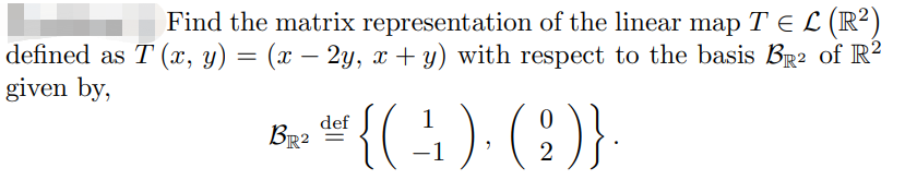 Solved Find the matrix representation of the linear map TEL | Chegg.com