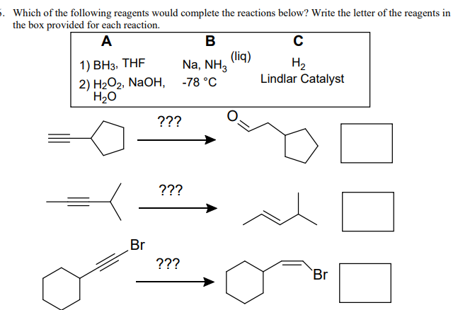 Solved Which of the following reagents would complete the | Chegg.com