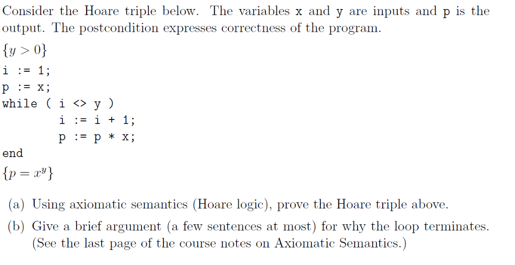 Consider the Hoare triple below. The variables x and | Chegg.com