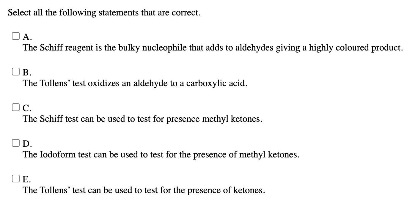 Solved Select all the following statements that are correct. | Chegg.com