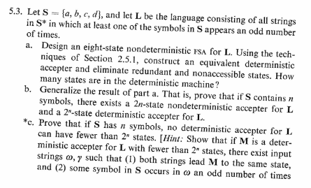 -- 5.3. Let S = {a, b, c, d), and let L be the | Chegg.com
