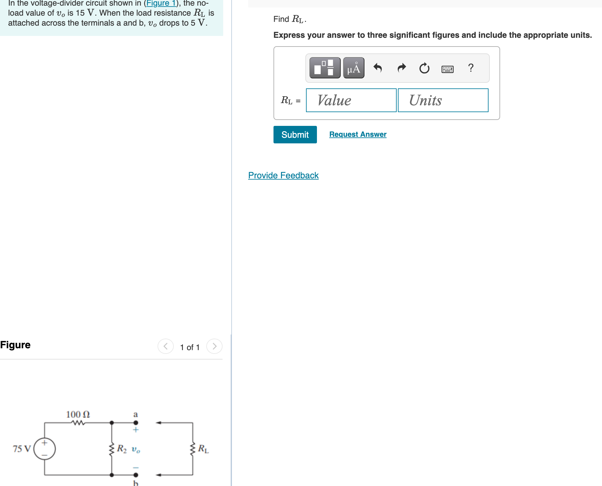 Solved In the voltage-divider circuit shown in (Figure 1), | Chegg.com
