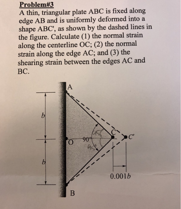 Solved Problem#3 A thin, triangular plate ABC is fixed along | Chegg.com