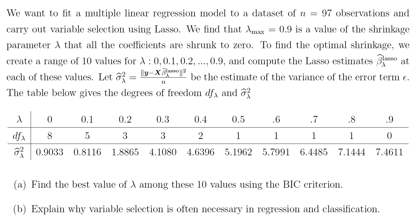 Solved We want to fit a multiple linear regression model to | Chegg.com