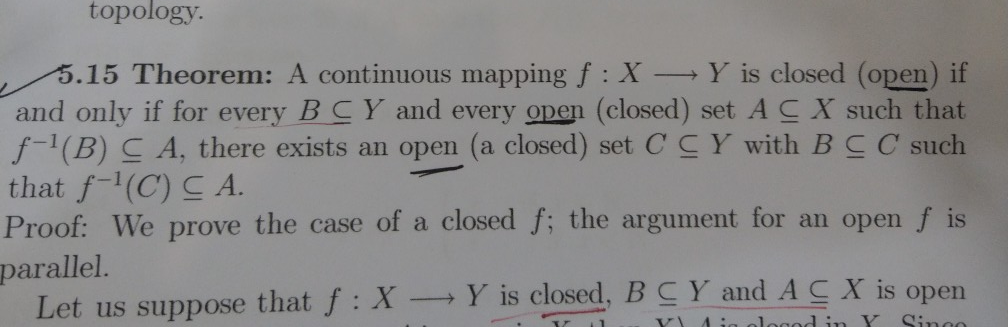 Solved topology. continuous mapping f : X Y is closed (open) | Chegg.com