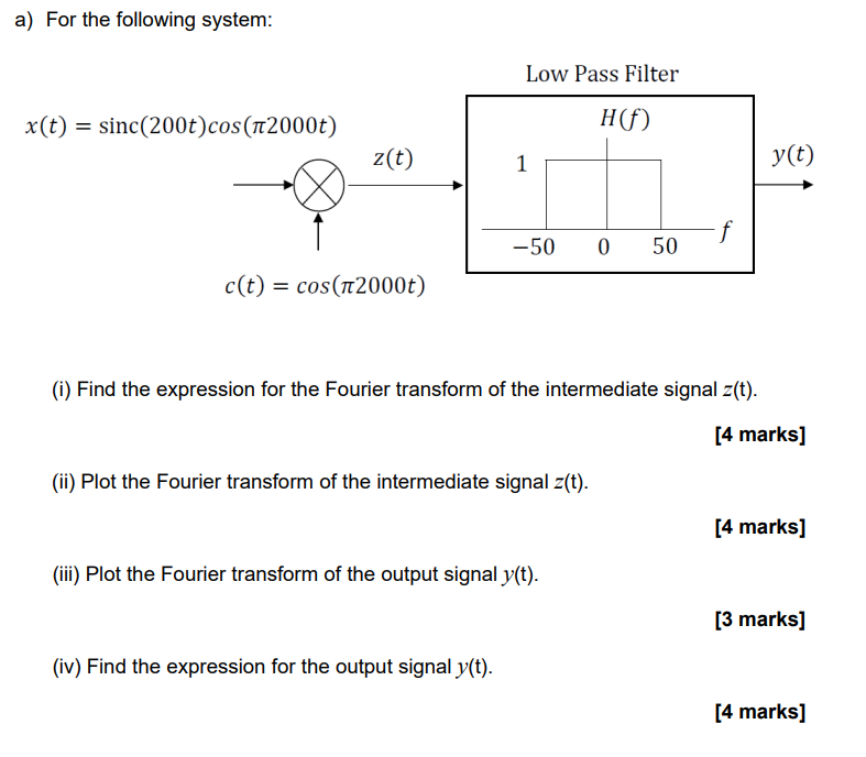 Solved a) For the following system: \\[ | Chegg.com