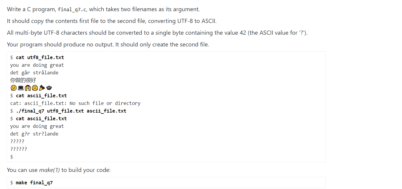 Solved Write a C program, final_97.c, which takes two | Chegg.com