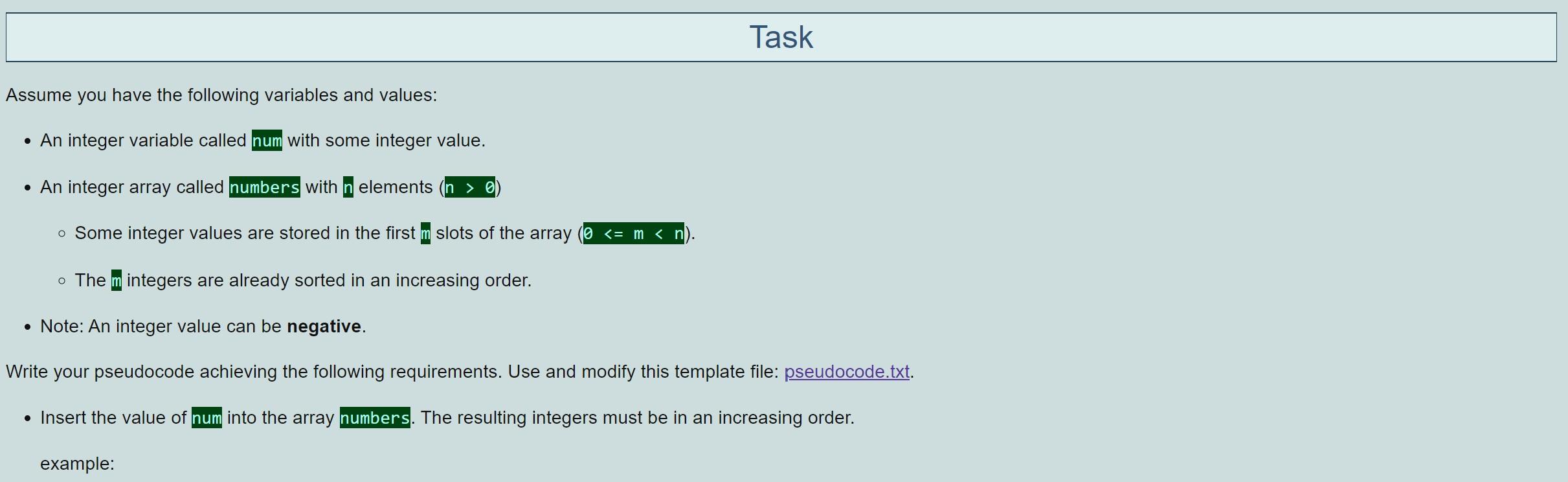 Solved Pseudocode [4 pts] You will write pseudocode to | Chegg.com
