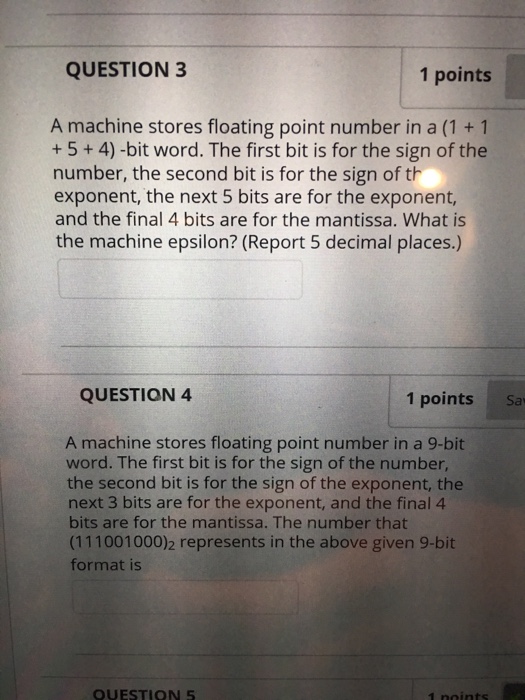 Solved A machine stores floating point number in a (1 + 1 + | Chegg.com