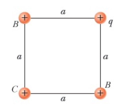 Solved Four point charges are at the corners of a square of | Chegg.com