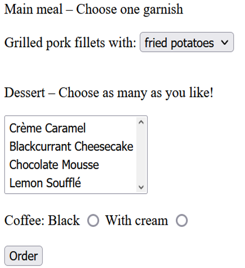 Solved Create a two-part form that contains an HTML web form | Chegg.com