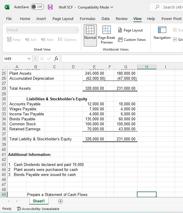 Solved Ready h ? Accessibility: Unavailablex AutoSave Off | Chegg.com