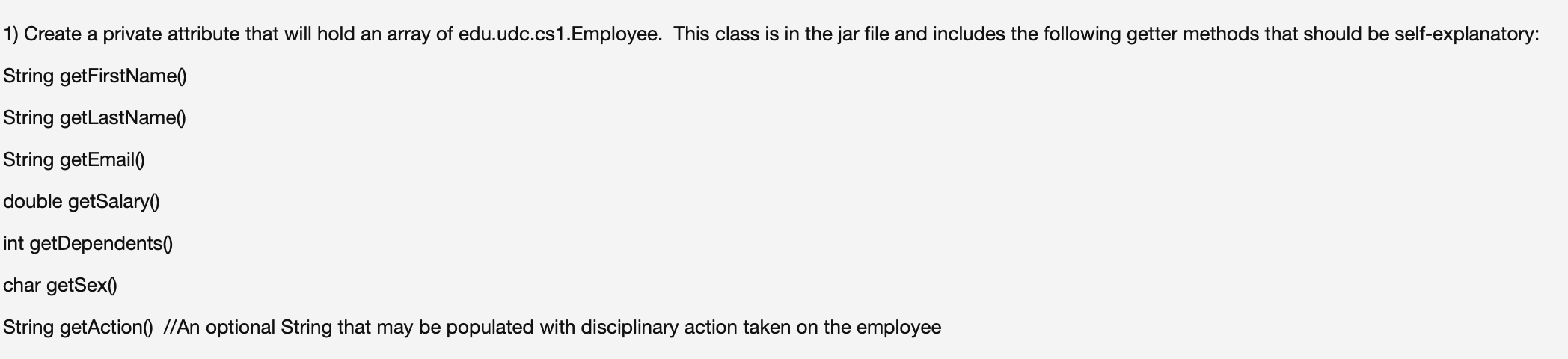 Solved 1) Create a private attribute that will hold an array | Chegg.com