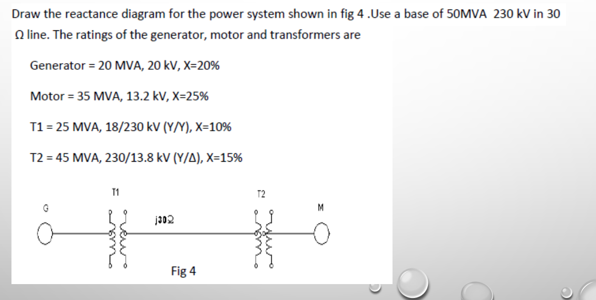 Solved Draw the reactance diagram for the power system shown | Chegg.com